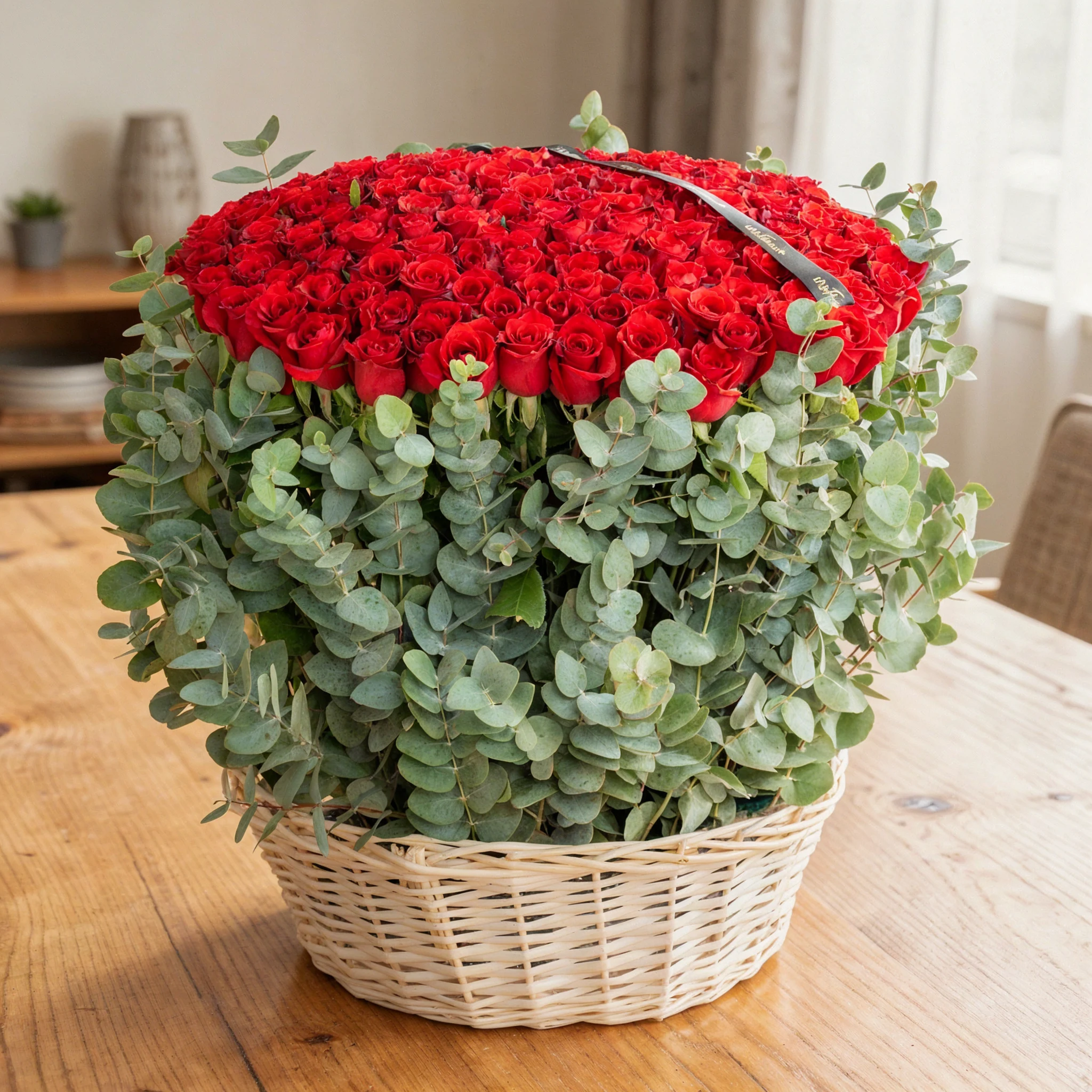 Luxury Red Roses Basket