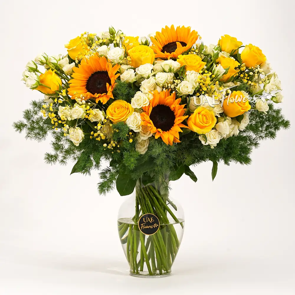 Buy Sunny Radiance flowers in a vase online
