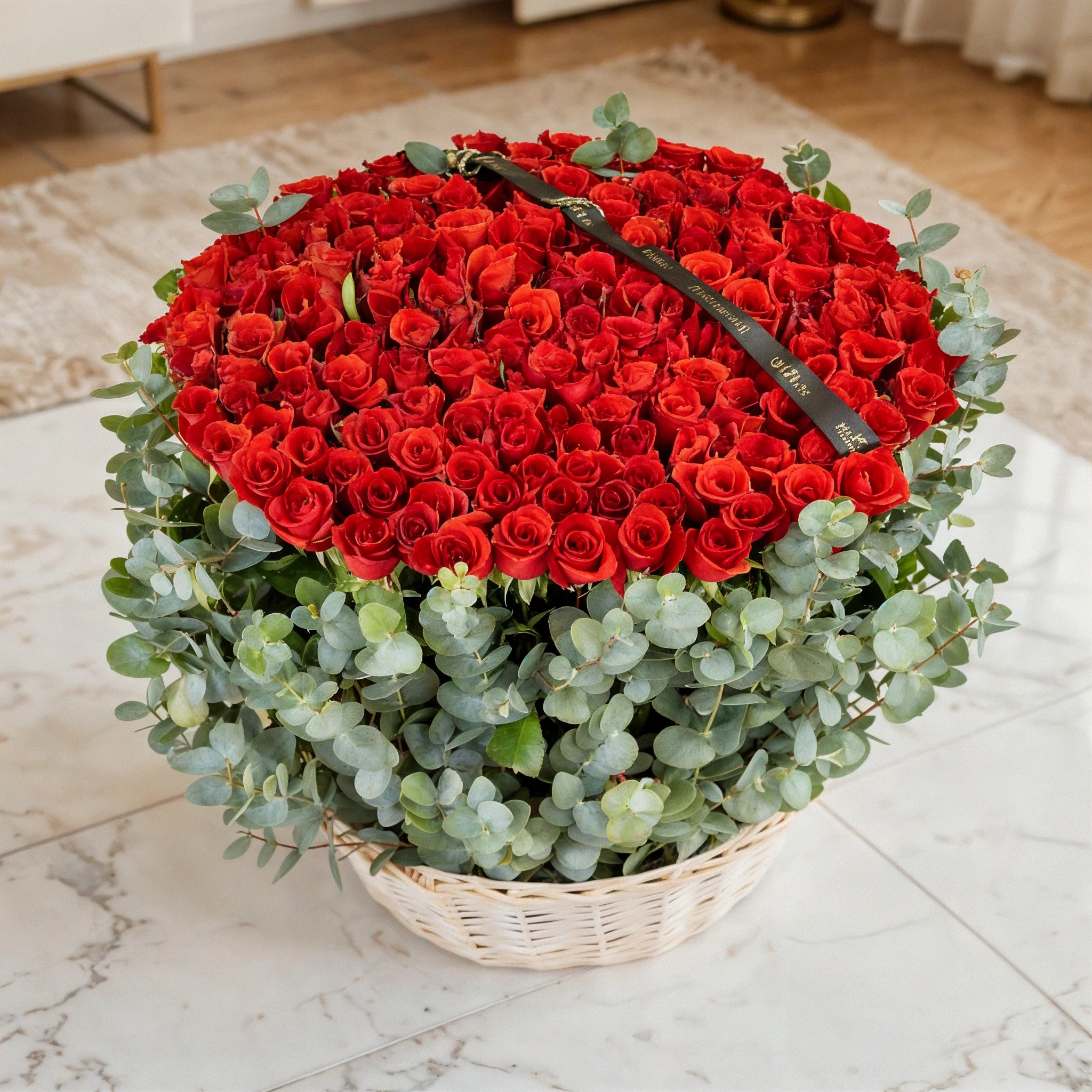 Luxury Red Roses Basket